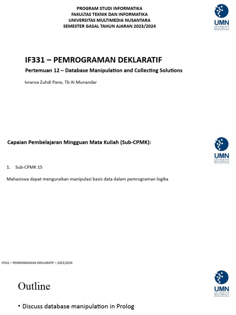 Materi-IF331-M12-Pemrograman Deklaratif | PDF | Programming Paradigms | Applied Mathematics