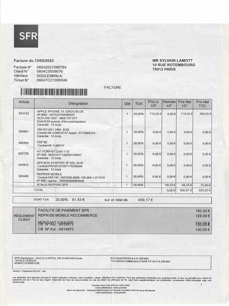 Facture Invoice HD | PDF