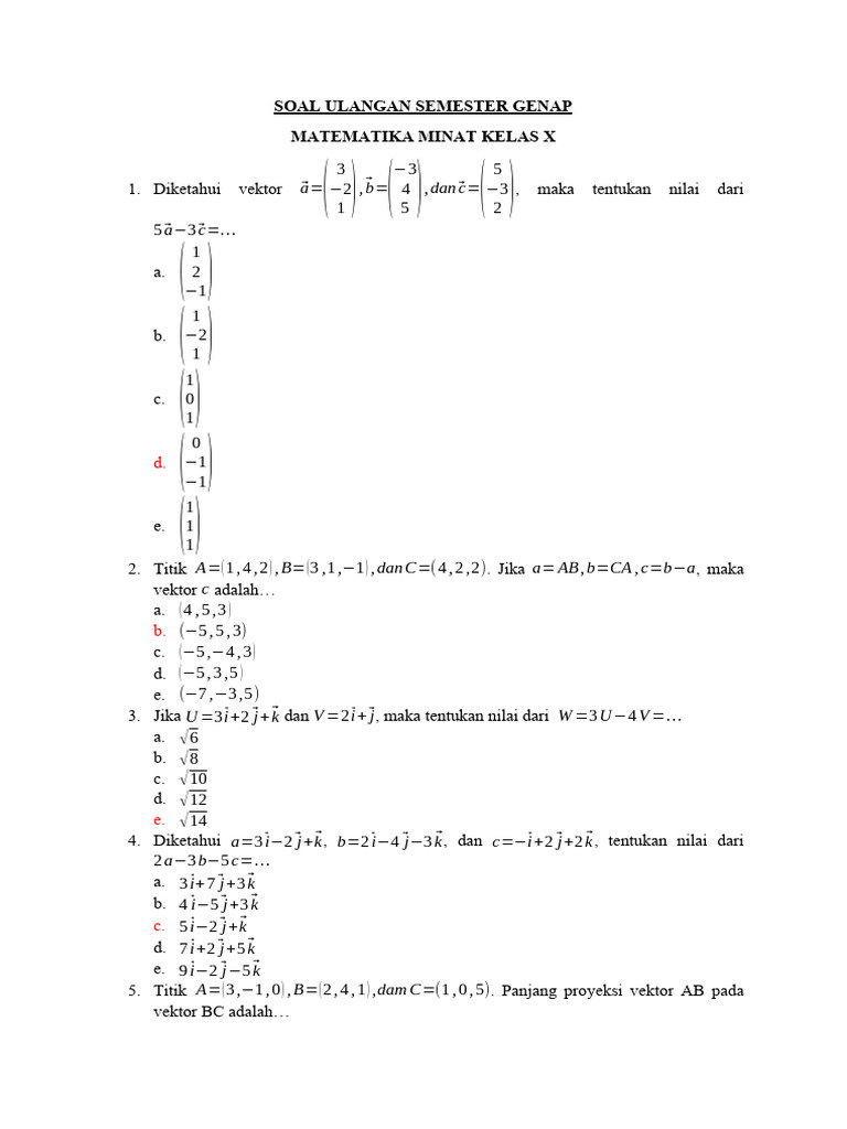Soal Semester Genap Matematika Minat Kelas X | PDF | Metode & Bahan Ajar