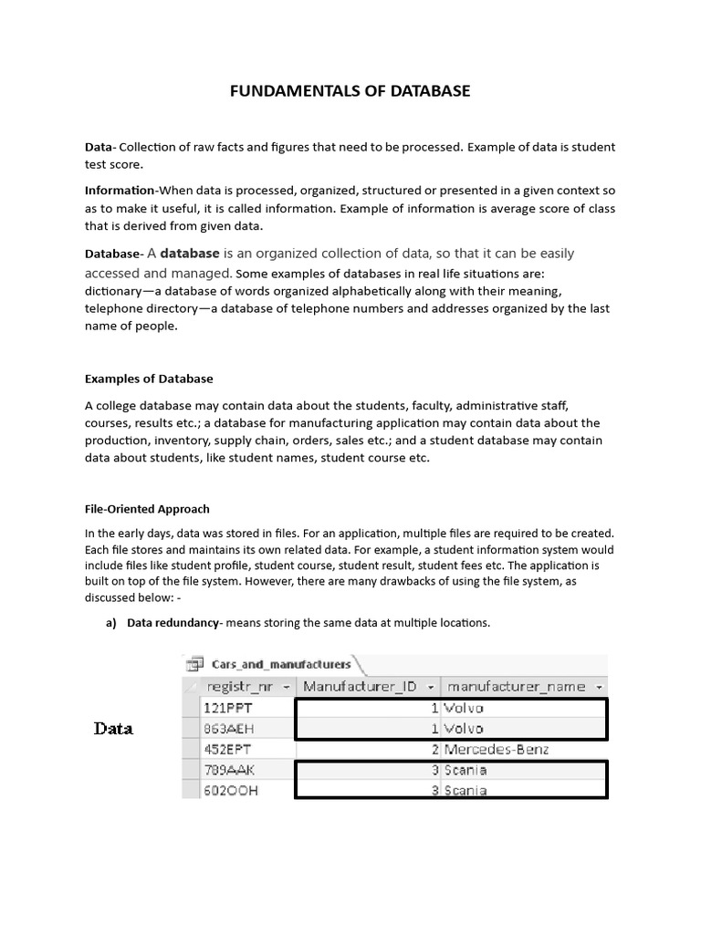 Fundamentals of Database | PDF