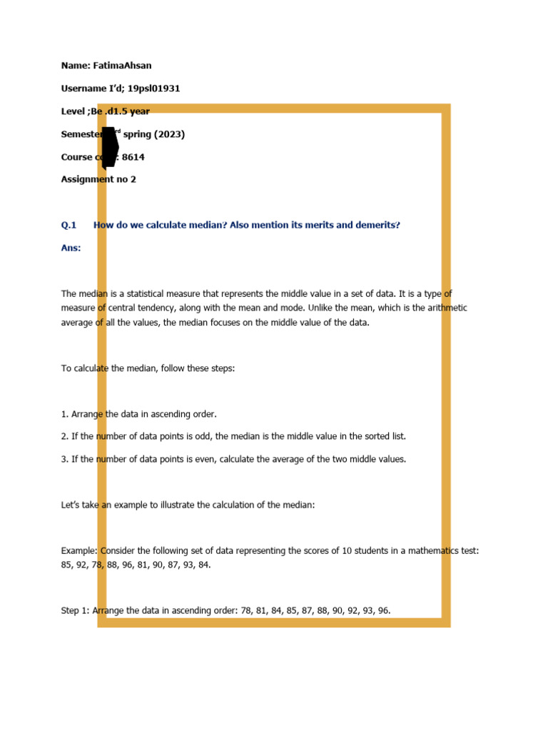 Assignment no 2 course codes 8614 | PDF | Statistical Hypothesis ...