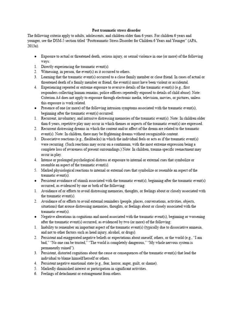 Ptsd | PDF | Psychological Trauma | Psychological Concepts