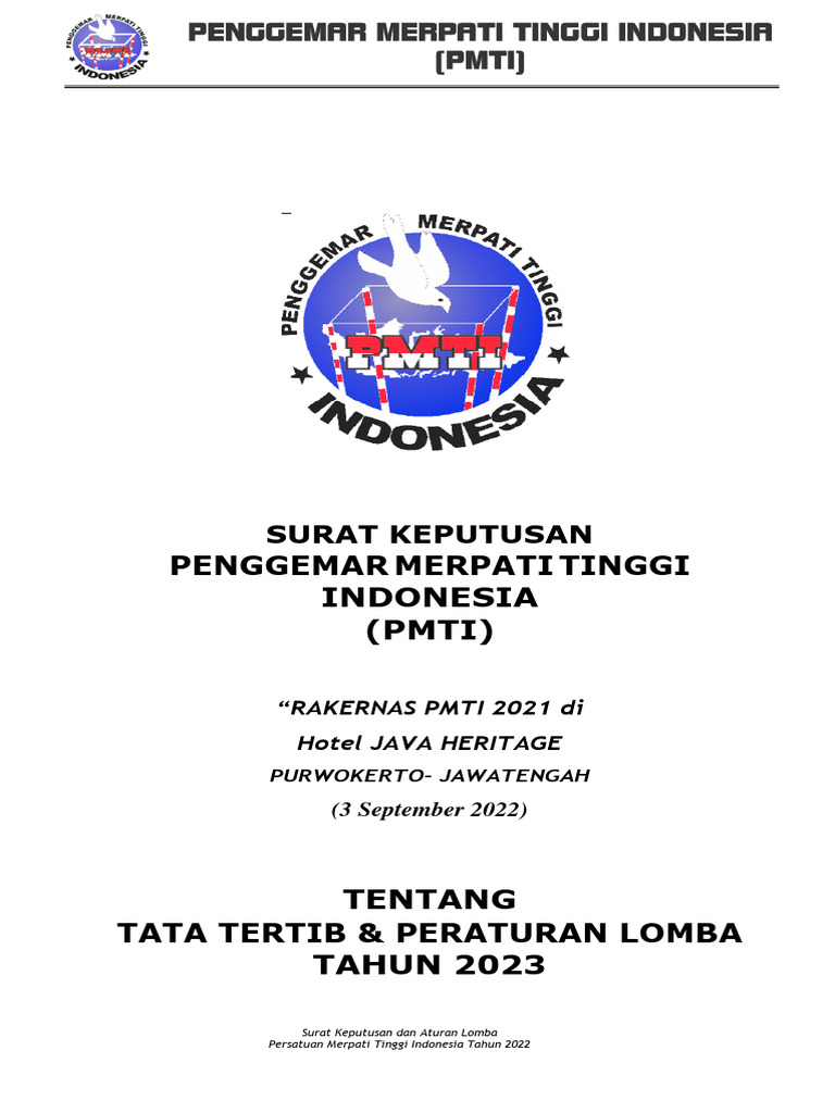 Peraturan Pmti Tahun 2023 - Java Heritage Purwokerto | PDF