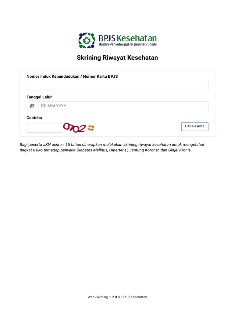 Skrining Web BPJS Kesehatan | PDF | Gaya Hidup