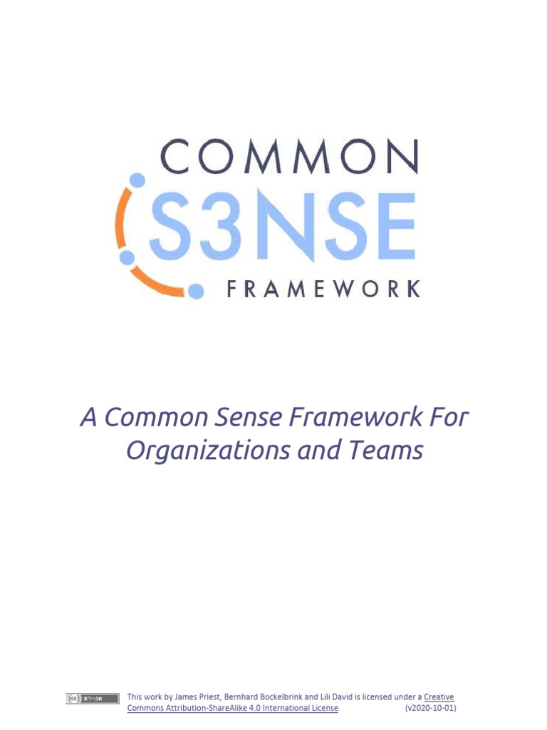Common Sense Framework Booklet | PDF | Experiment | Autonomy