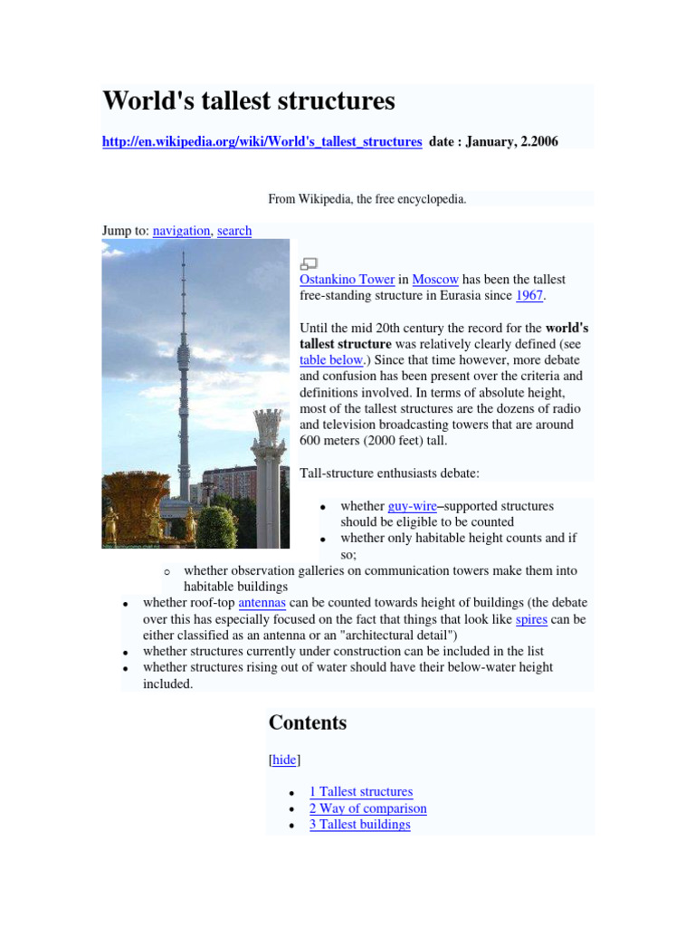 World's Tallest Structures | PDF