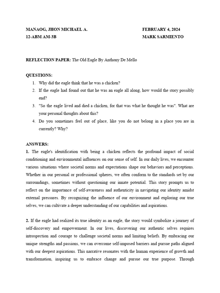 ReflectionPaper1 PerDev Manaog - 12ABM 3B | PDF | Identity (Social Science) | Self