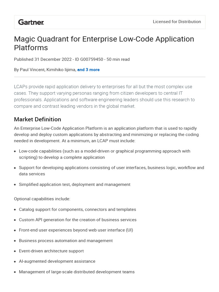 Gartner-Lowcode-2023 | Download Free PDF | Cloud Computing | Software ... Gartner-Lowcode-2023 | Download Free PDF | Cloud Computing | Software ...