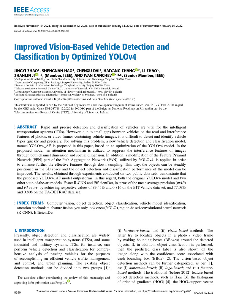 Improved Vision-Based Vehicle Detection and Classification by Optimized ... Improved Vision-Based Vehicle Detection and Classification by Optimized ...