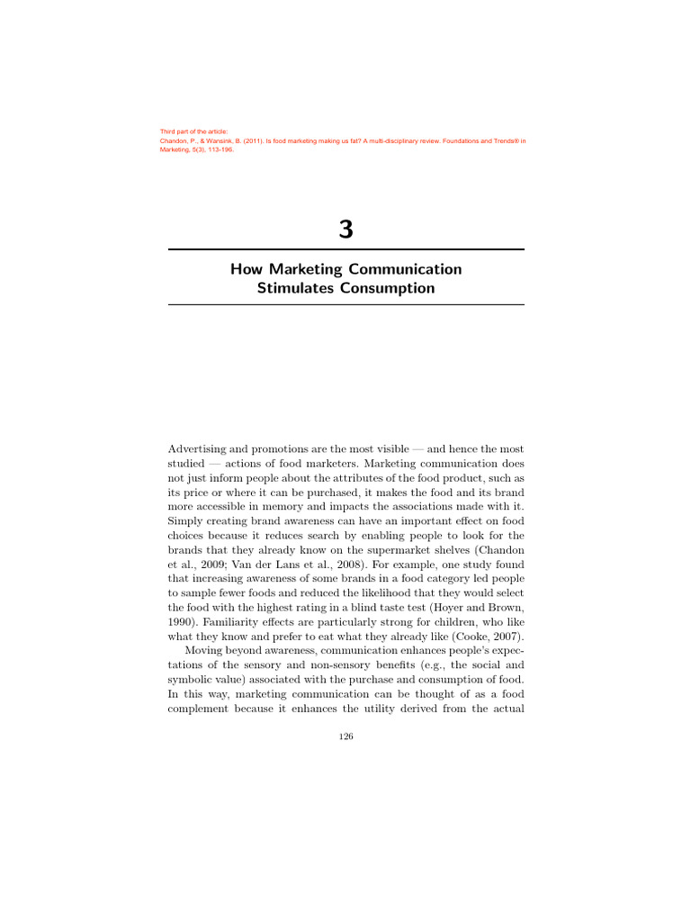 727665reading1 - Chandon & Wansink (2010) Foundations and Trends in ... 727665reading1 - Chandon & Wansink (2010) Foundations and Trends in ...