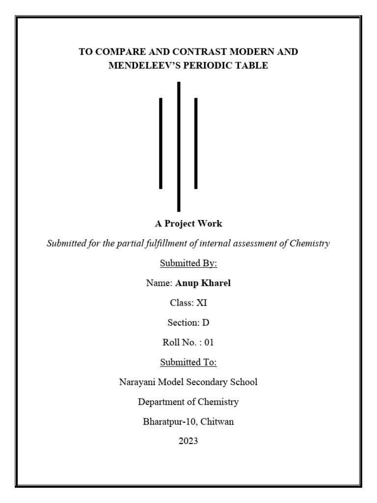 Modern vs. Mendeleev's Periodic Table | PDF
