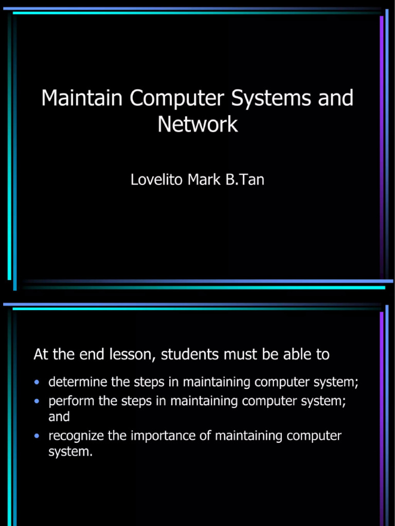 Lesson 11 .Maintain Computer Systems and Network | PDF