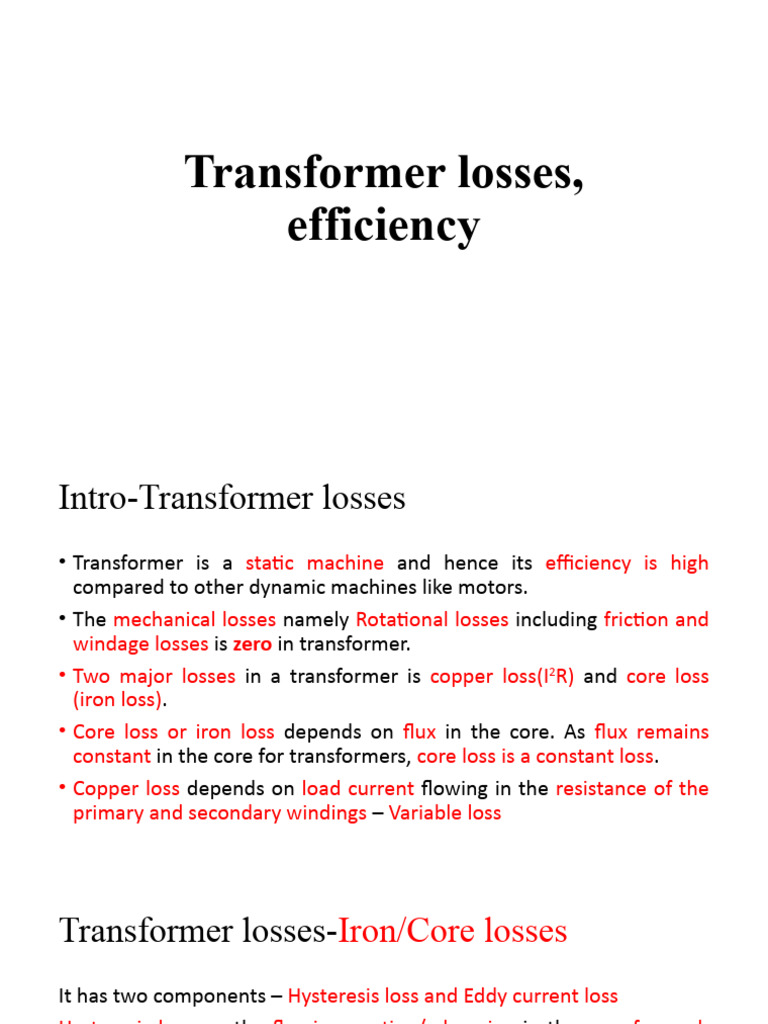 5_Transformer Losses, Efficiency | PDF | Transformer | Electric Power 5_Transformer Losses, Efficiency | PDF | Transformer | Electric Power
