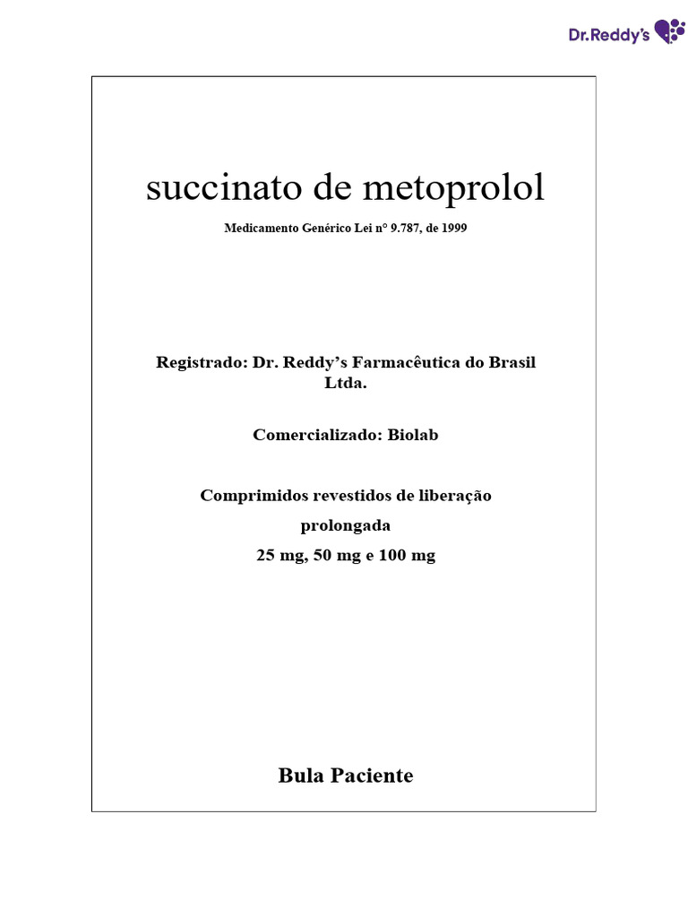 Succ in A To de Metoprolol Bio Lab | PDF | Bem-estar