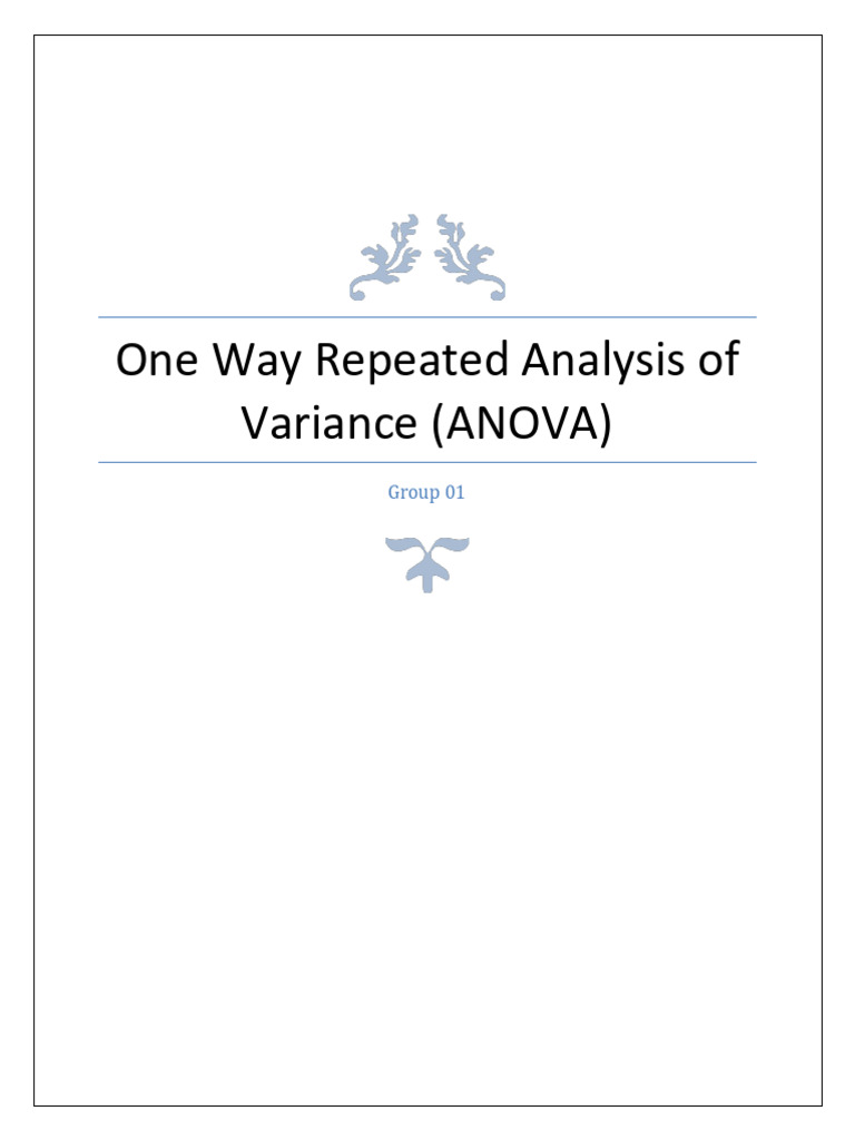 One-Way Repeated ANOVA | PDF | Teaching Methods & Materials