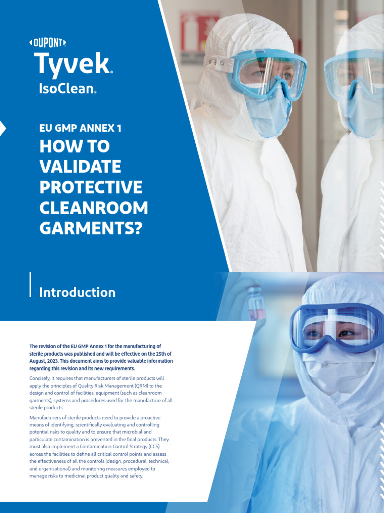 EU GMP Annex 1 Guide for Cleanroom Garments 2023 En | PDF ...