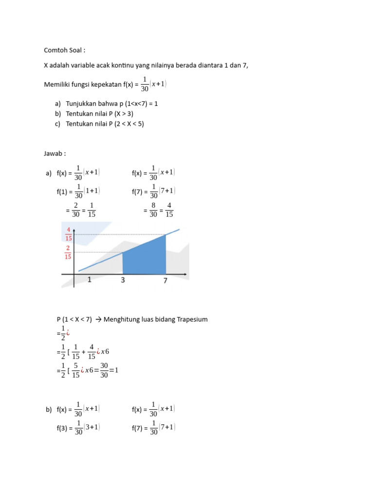 Comtoh Soal Matmin Variabel Acak Kontinu | PDF