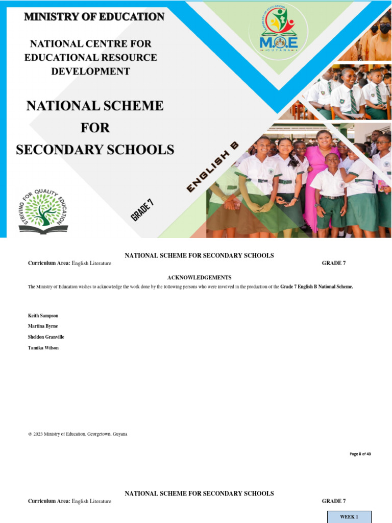 English B National Scheme G 7 | PDF