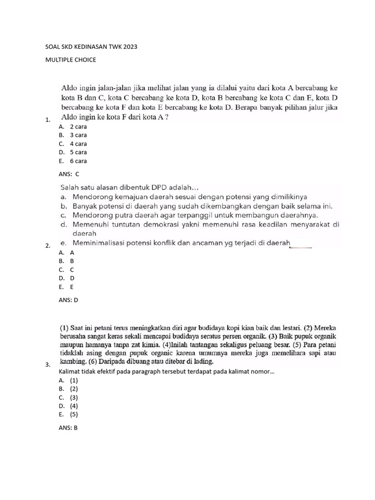 Soal SKD Kedinasan TWK 2023 | PDF | Olahraga & Rekreasi | Ilmu Sosial