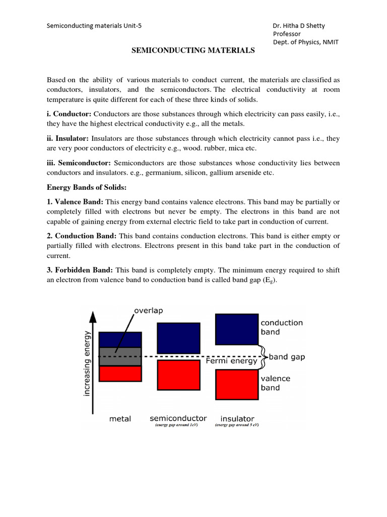 Semiconducting materials-2023-ECE-EEE | PDF