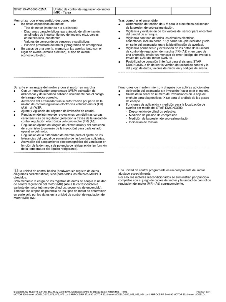 Unidad de Control de Regulación Del Motor (MR) - Tarea | PDF