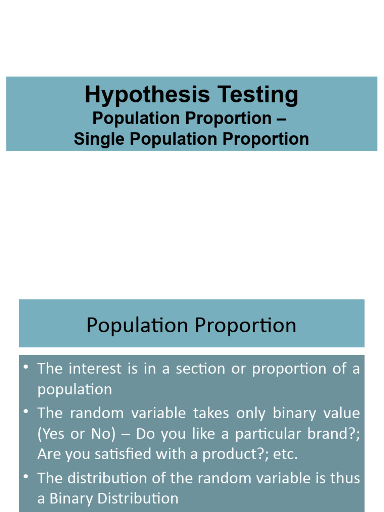 Single Population Proportion Testing | PDF | Statistical Significance ...