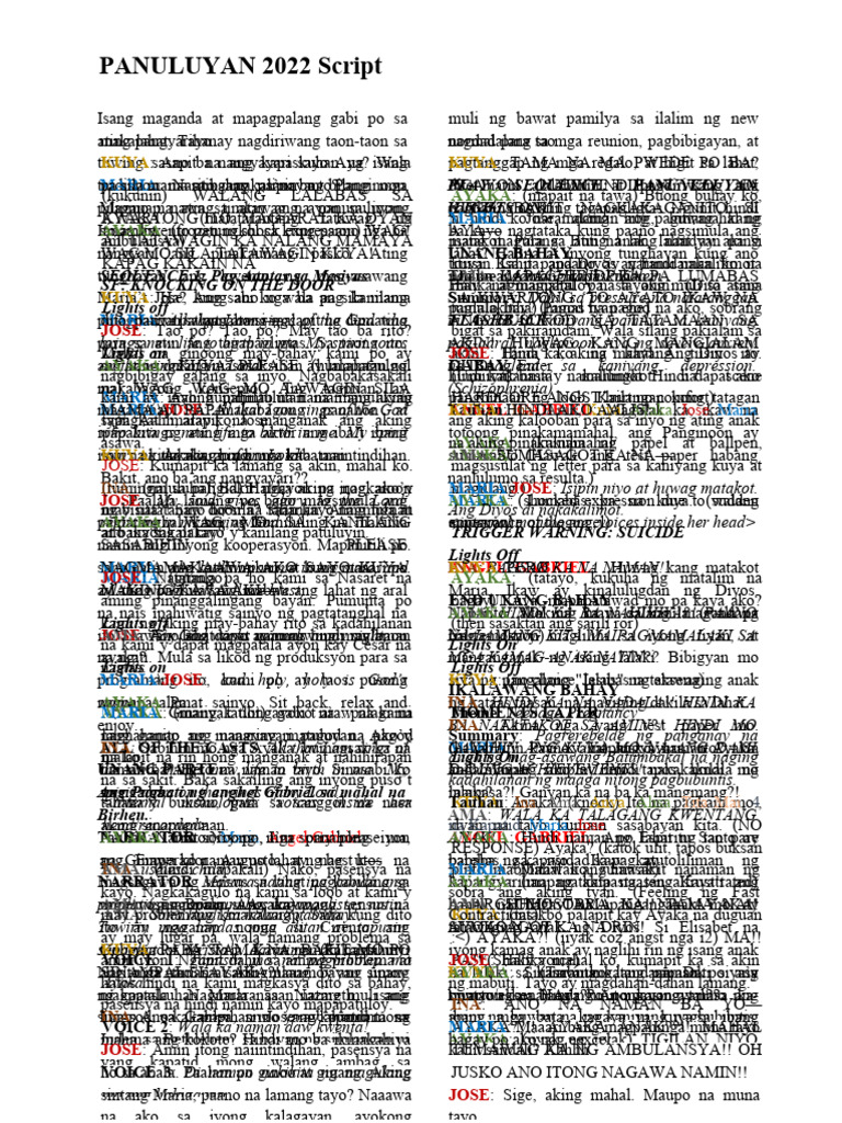 Panuluyan 2022 Script | PDF