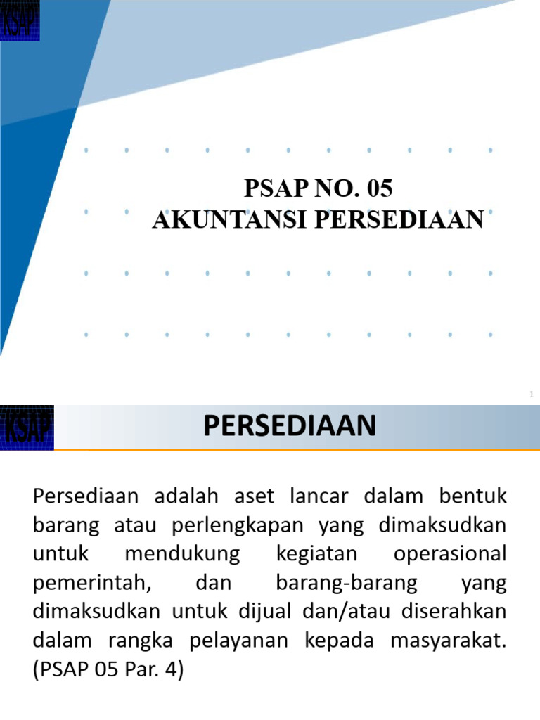 PSAP 05 Persediaan | PDF