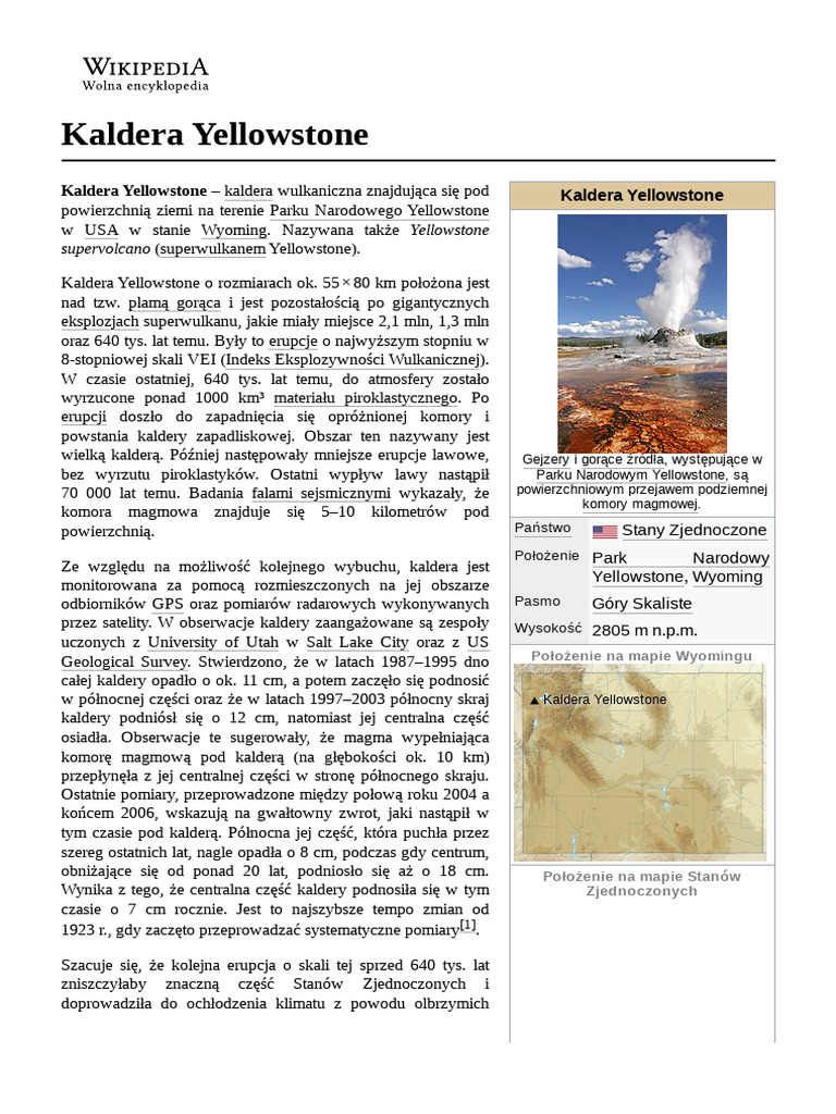 Kaldera Yellowstone | PDF