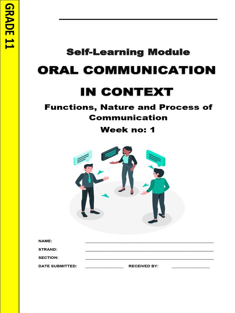 Week 1 Oral Communication in Context | PDF | Communication | Nonverbal ...