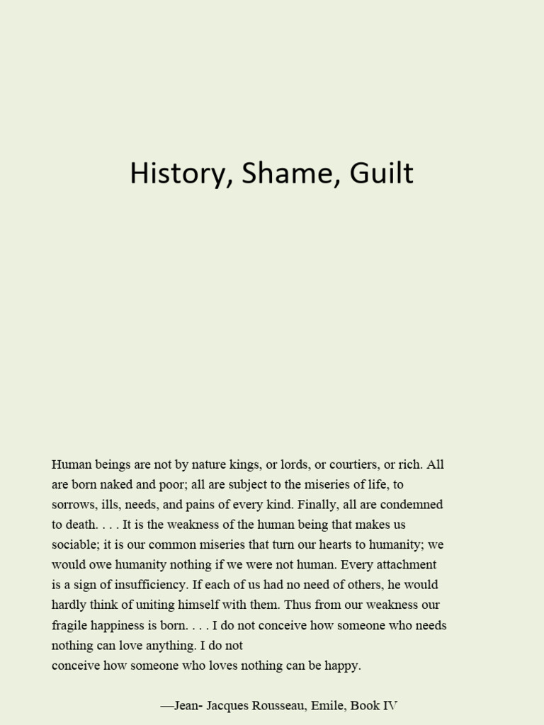 Exploring Guilt and Shame in History | PDF | Guilt (Emotion) | Shame