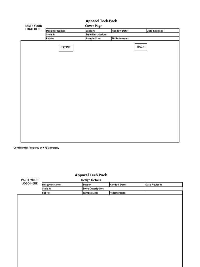 383 Design Tech Pack Template | PDF