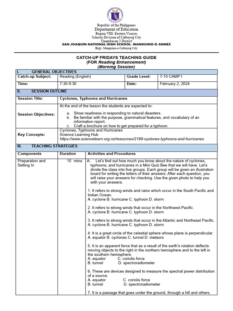 Catch Up Fridays Teaching Guide | PDF
