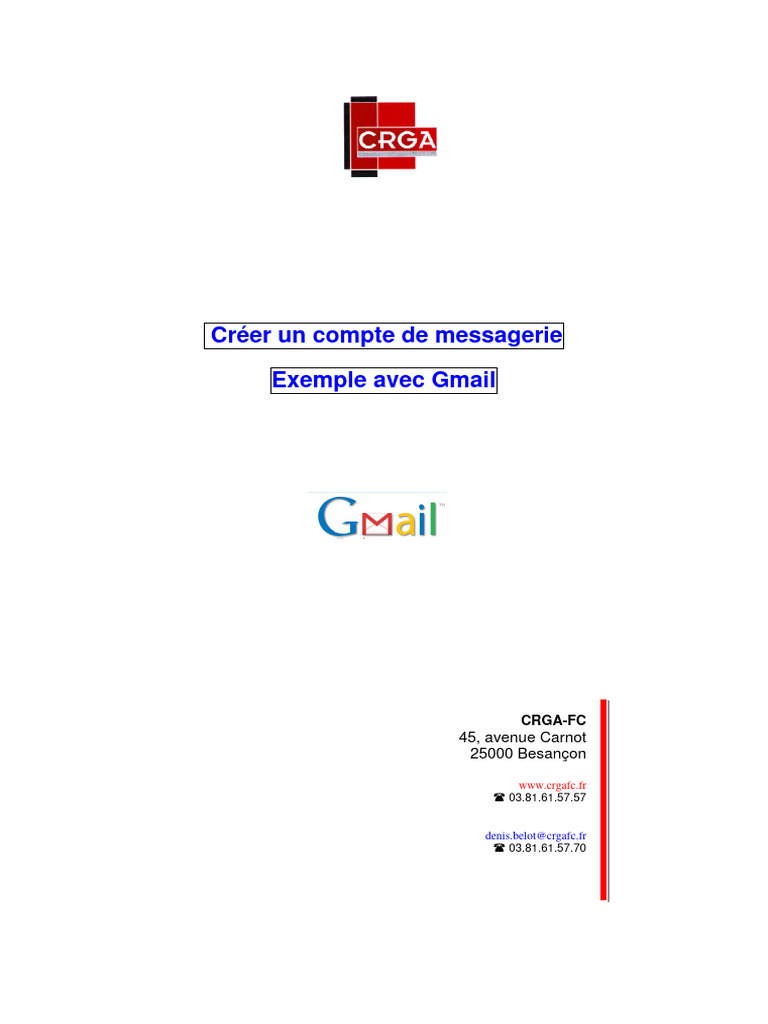 CreerCompteMessagerieGmail CRGA | PDF