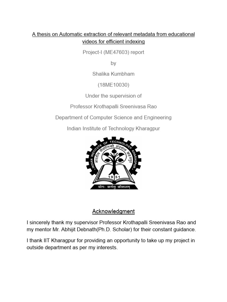 BTP Report | PDF | Metadata | Computing