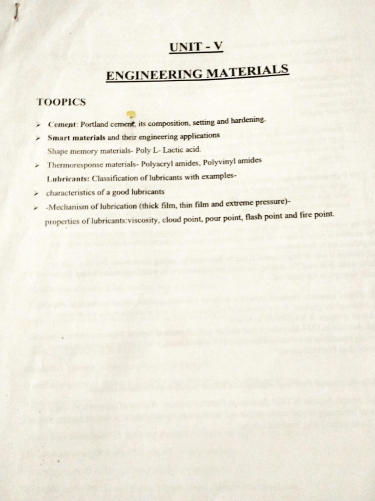 Unit 5 Engineering Materials | PDF