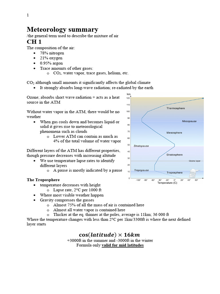 ATPL (A) Meteorology Summary | PDF