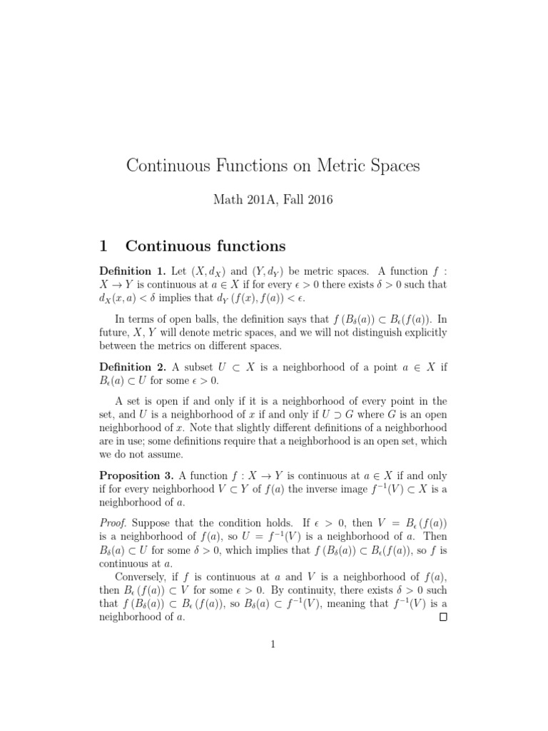 Continuous | Download Free PDF | Mathematical Objects | Topological Spaces