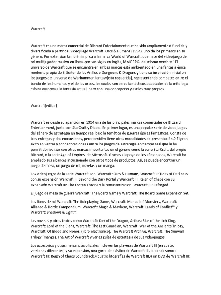 Warcraft Story | PDF | Warcraft