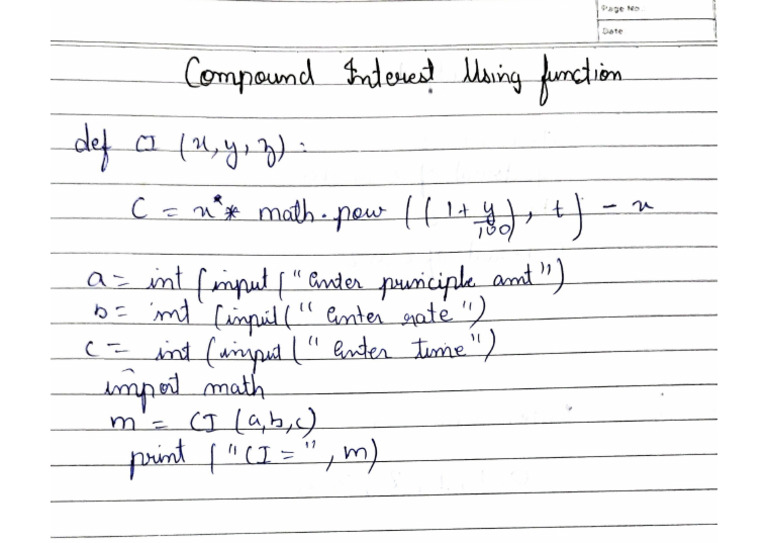 Compound Interest Using Function Pdf