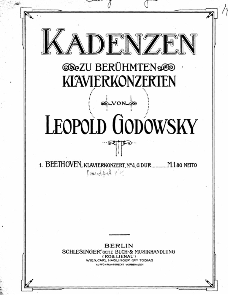 Beethoven - Piano Concerto No. 4 Cadanza Godowsky PDF | PDF