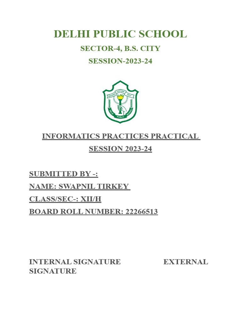 Ip Project Class Xii | PDF