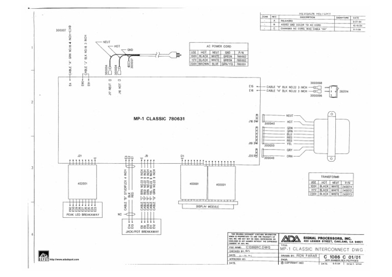 ADA MP 1 Classic Interconnect Drawing | PDF