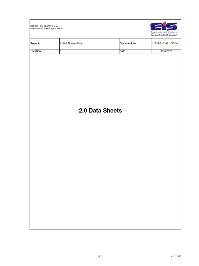 Data Sheets | PDF