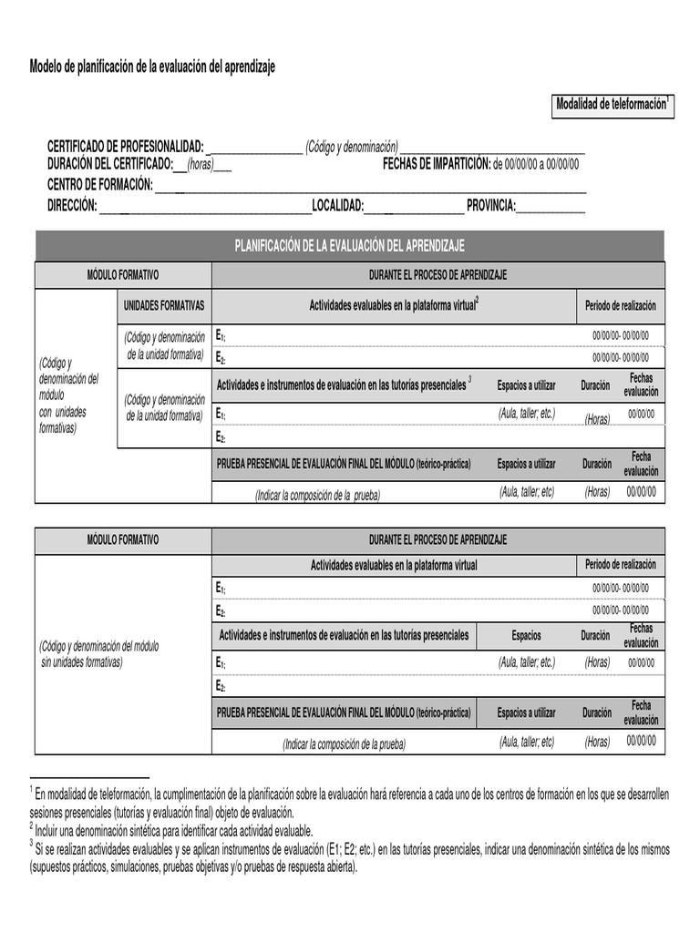 Modelo de Planificacion de La Evaluacion Del Aprendizaje | PDF | Evaluación | Cognición