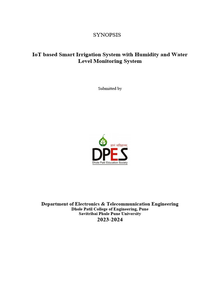 Iot Based Smart Irrigation System With Humidity And Water Level