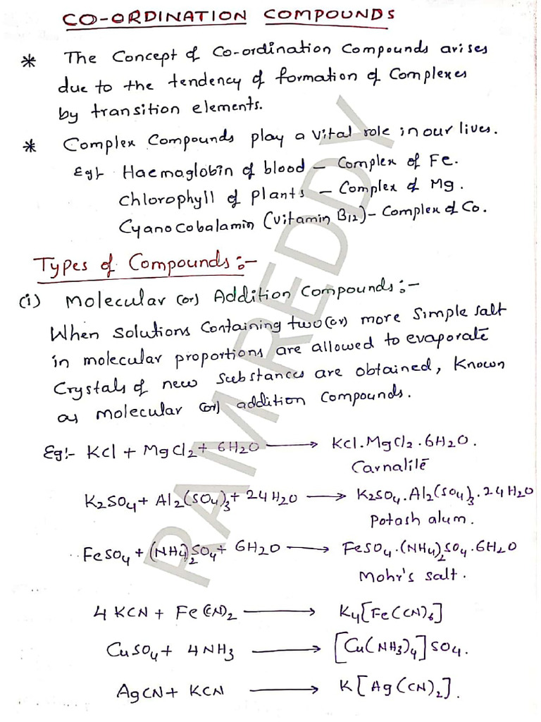 Co Ordination Compounds | PDF