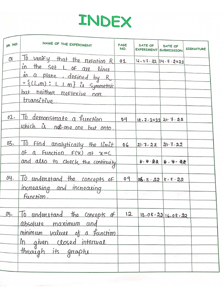 Maths Practical Record | PDF