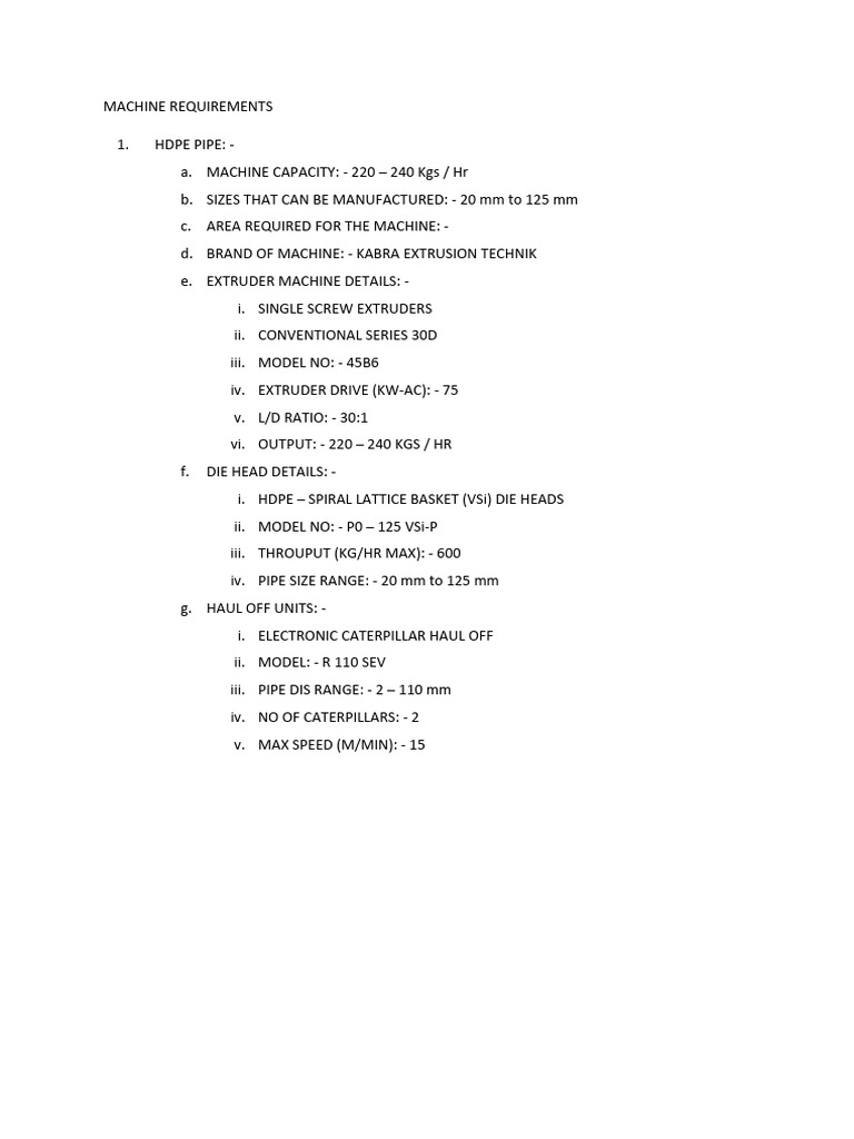 Machine Requirements | PDF