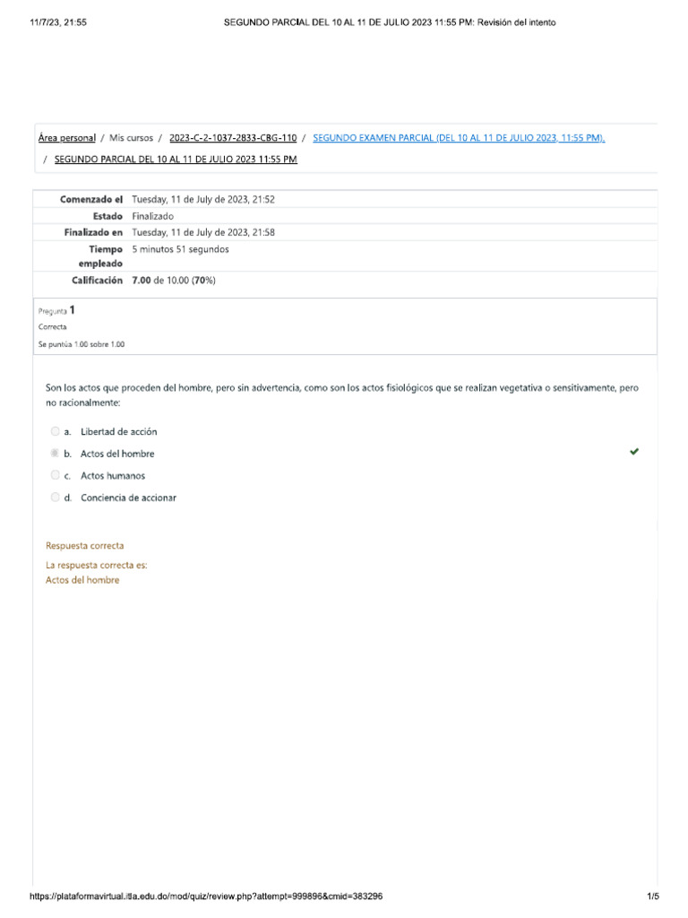 Etica Parcial 2 1er Intento | PDF